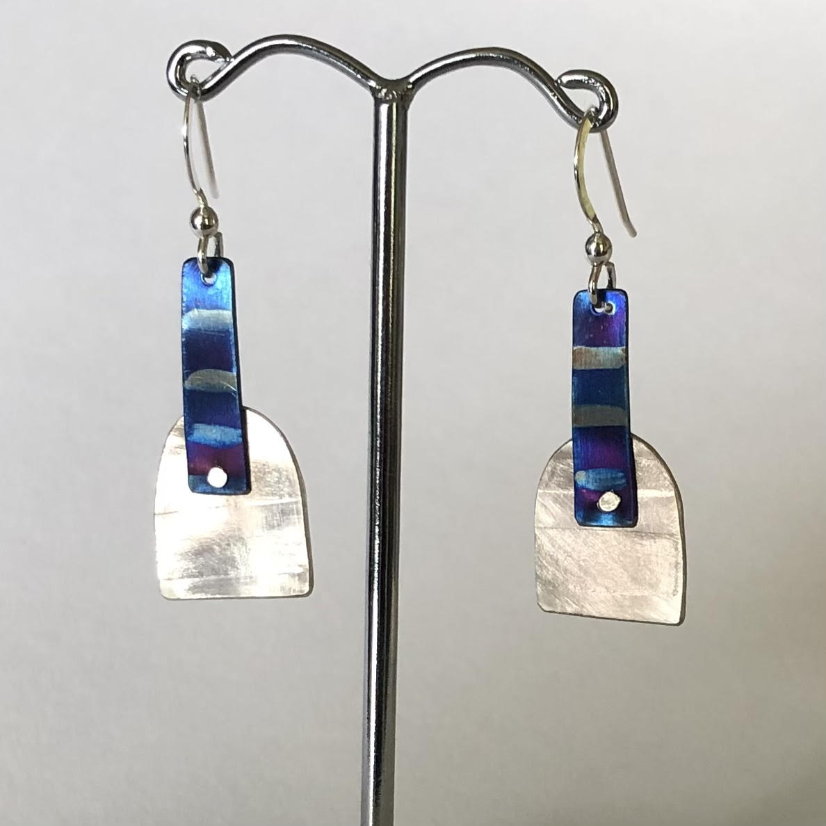 New! Blue stripy with Silver Drop Earrings - Jill Stewart blue stripy ...
